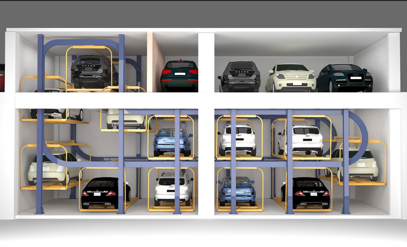 Smart parking with e star multi level car parking